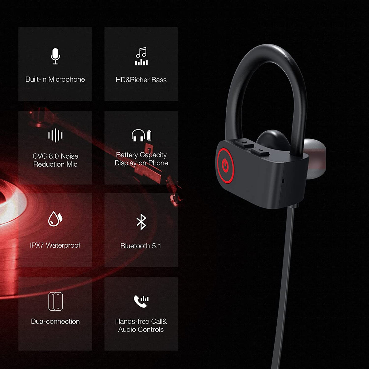 Boean Bluetooth Headphones U8- Black – boeanstore.com
